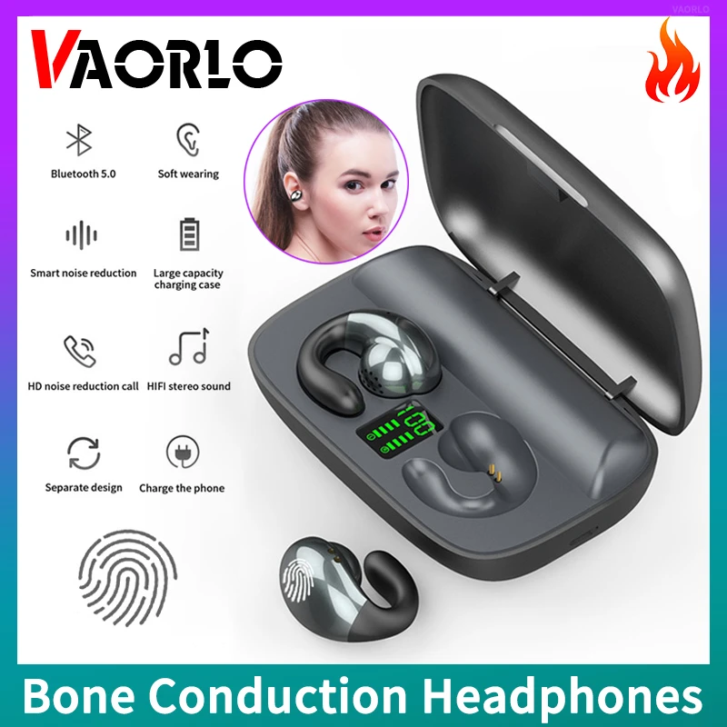S19 Bone Conduction TWS Headphone Touch Control Bass HiFi Bluetooth Earphone Sport Gaming Music ...