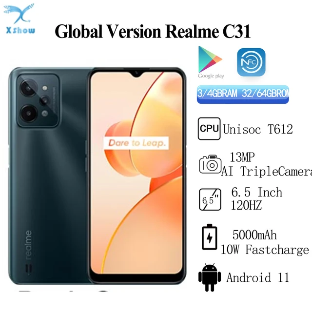 Global Version Realme C31 New Smartphone Octa-core 6.5” Display 120Hz ...
