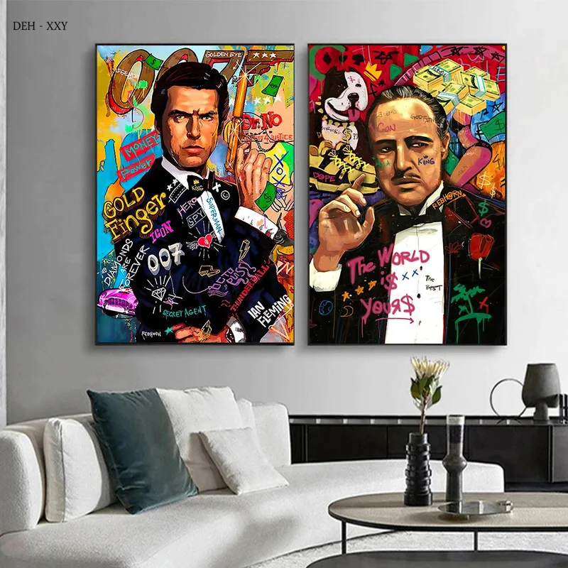 Boss-Making-Money-Graffiti-Canvas-Paintings-Godfather-and-Taisen ...