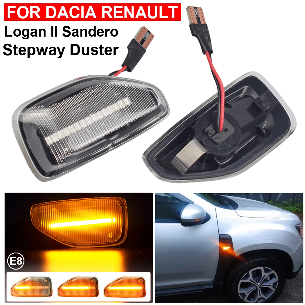 For Dacia Sandero 2 Logan 2 Duster 2 Renault Stepway Led Dynamic Side ...