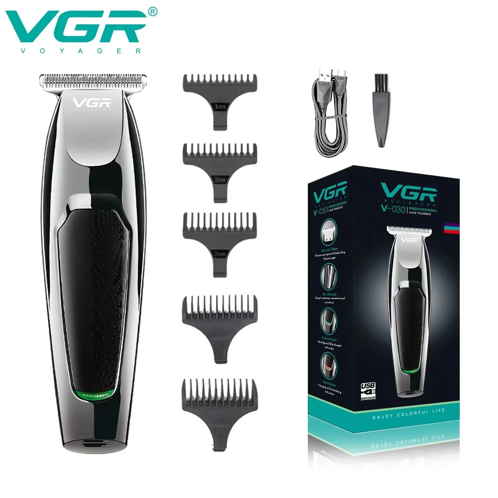 VGR Hair Clipper Professional Hair Trimmer 0mm Hair Cutting Machine ...