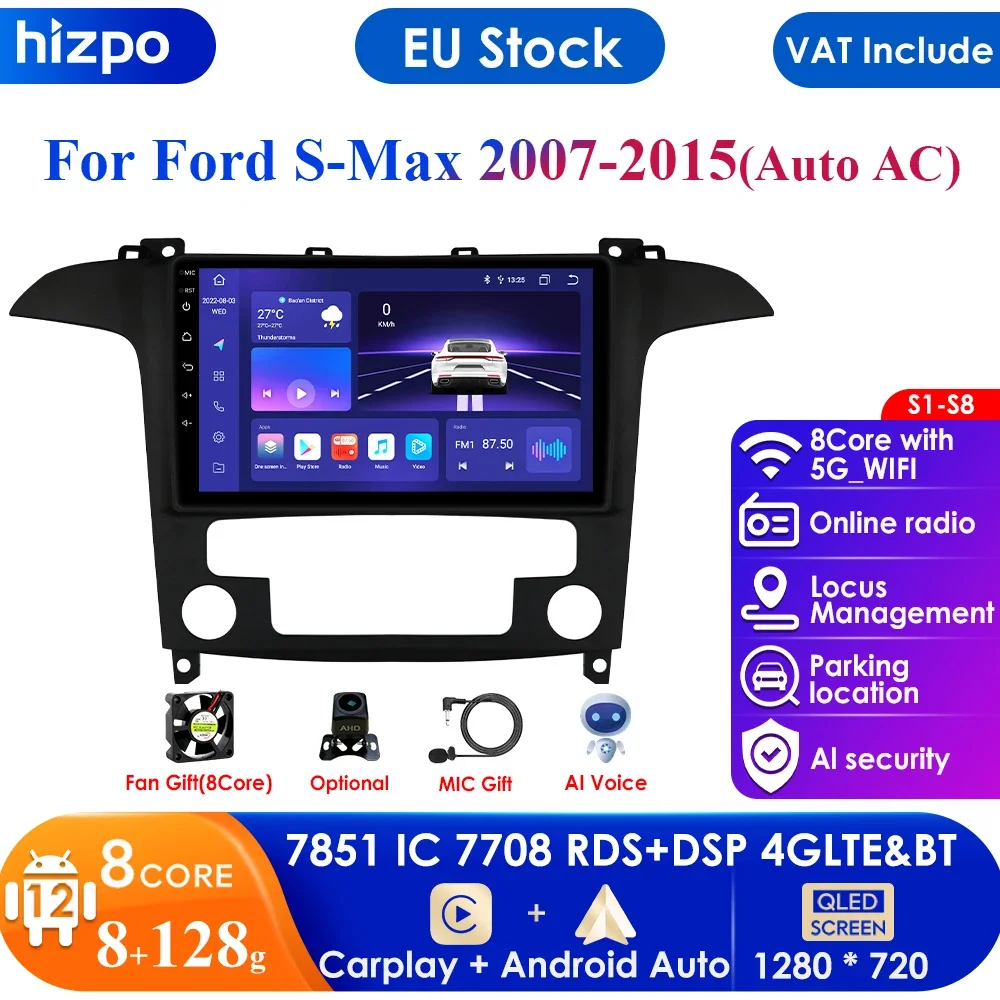 4G-LTE AI 2Din Android for Ford S Max S-MAX 2007-2015 Car Radio ...