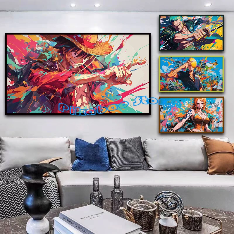 ONE-PIECE-Graffiti-Watercolour-Art-Large-Poster-Print-Playroom-Canvas ...