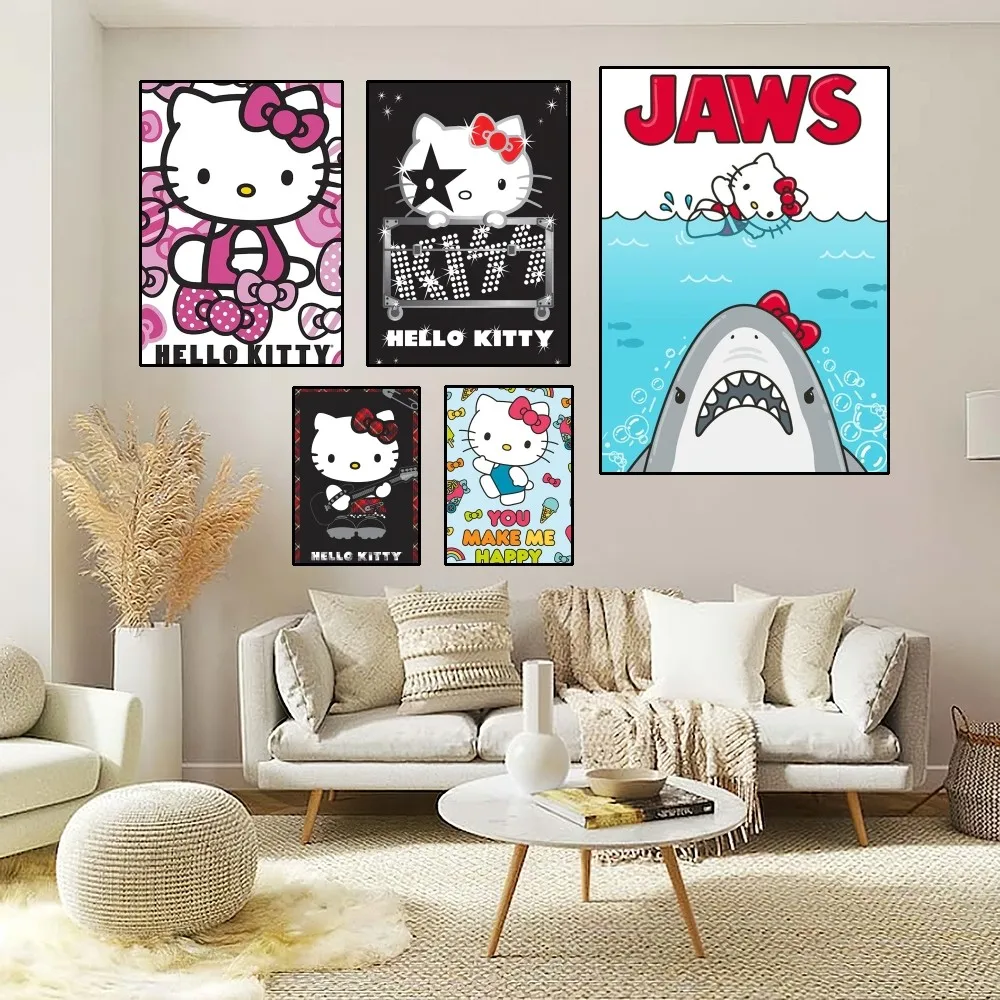 P-ster-de-Hello-Kitty-Kawaii-decoraci-n-de-la-habitaci-n-del-hogar-arte ...