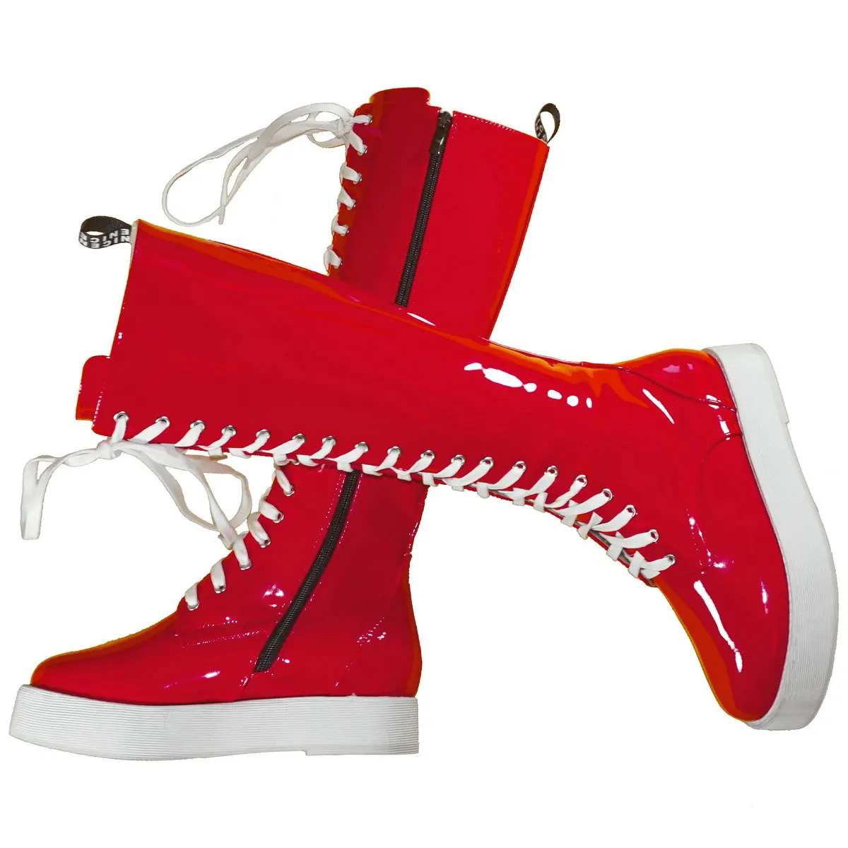 Winter-Pumps-Plus-Size-Shoes-Women-Lace-Up-Patent-Leather-Knee-High ...