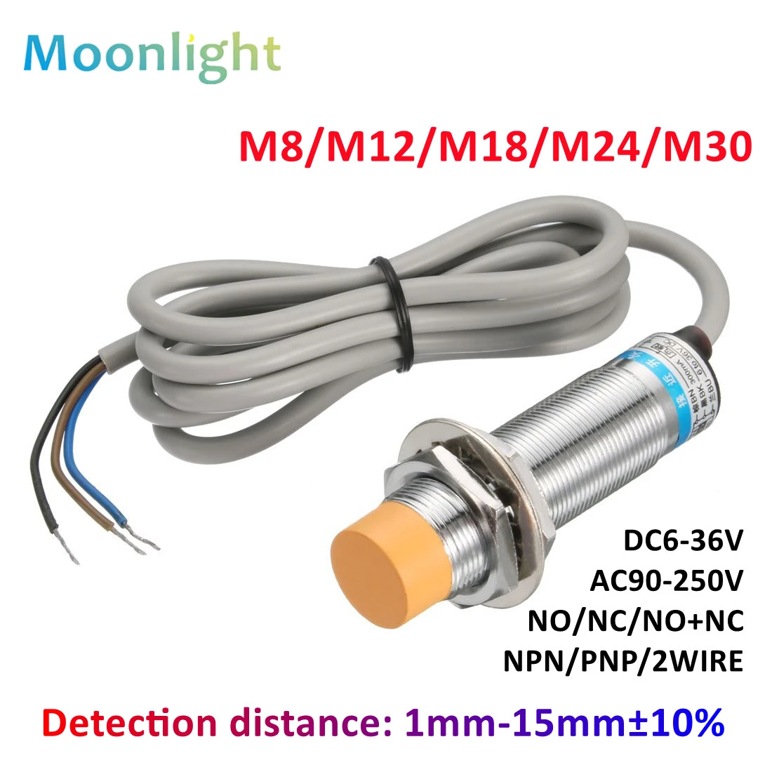 Yellow Approach Sensor inductive proximity sensor switch M8 M12 M18 30 ...