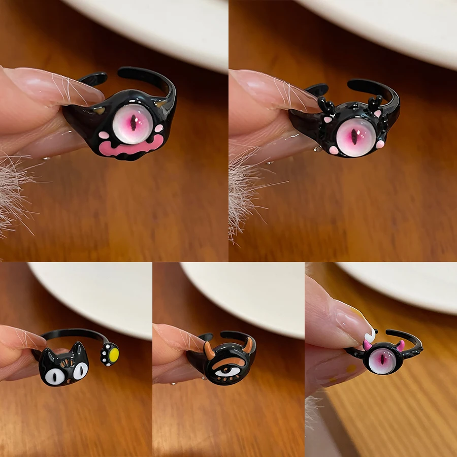 Kiss-Jewelry-Y2K-Cute-Funny-Single-Eye-Monster-Sweet-Cool-Finger-Rings ...