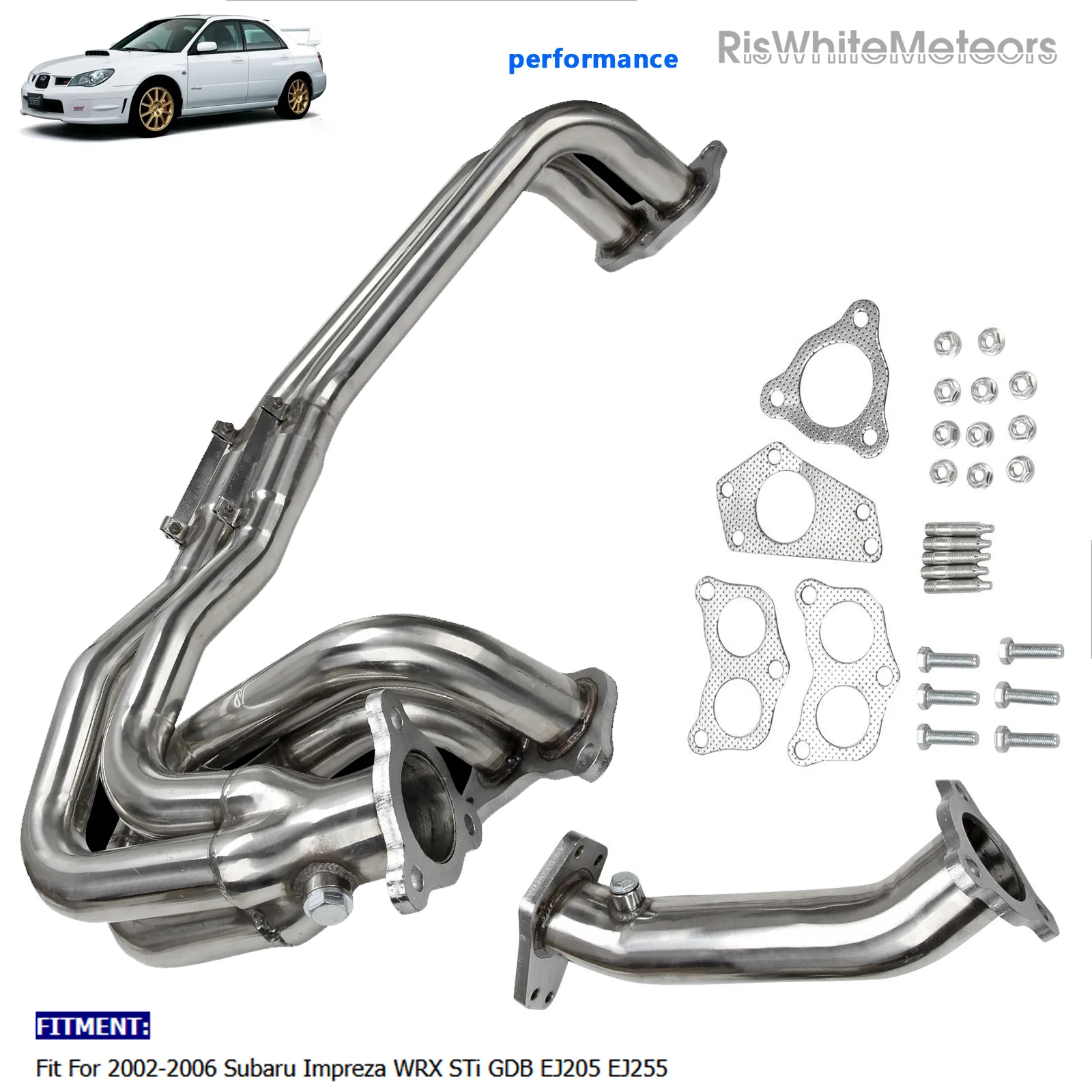 Stainless Exhaust Header for 2002-2006 Subaru Impreza WRX/STi Sedan ...