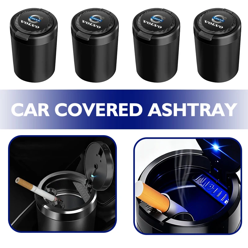 Portable Car LED Ashtray Cigarette Retardant Smoke Ash Holder Cup For ...