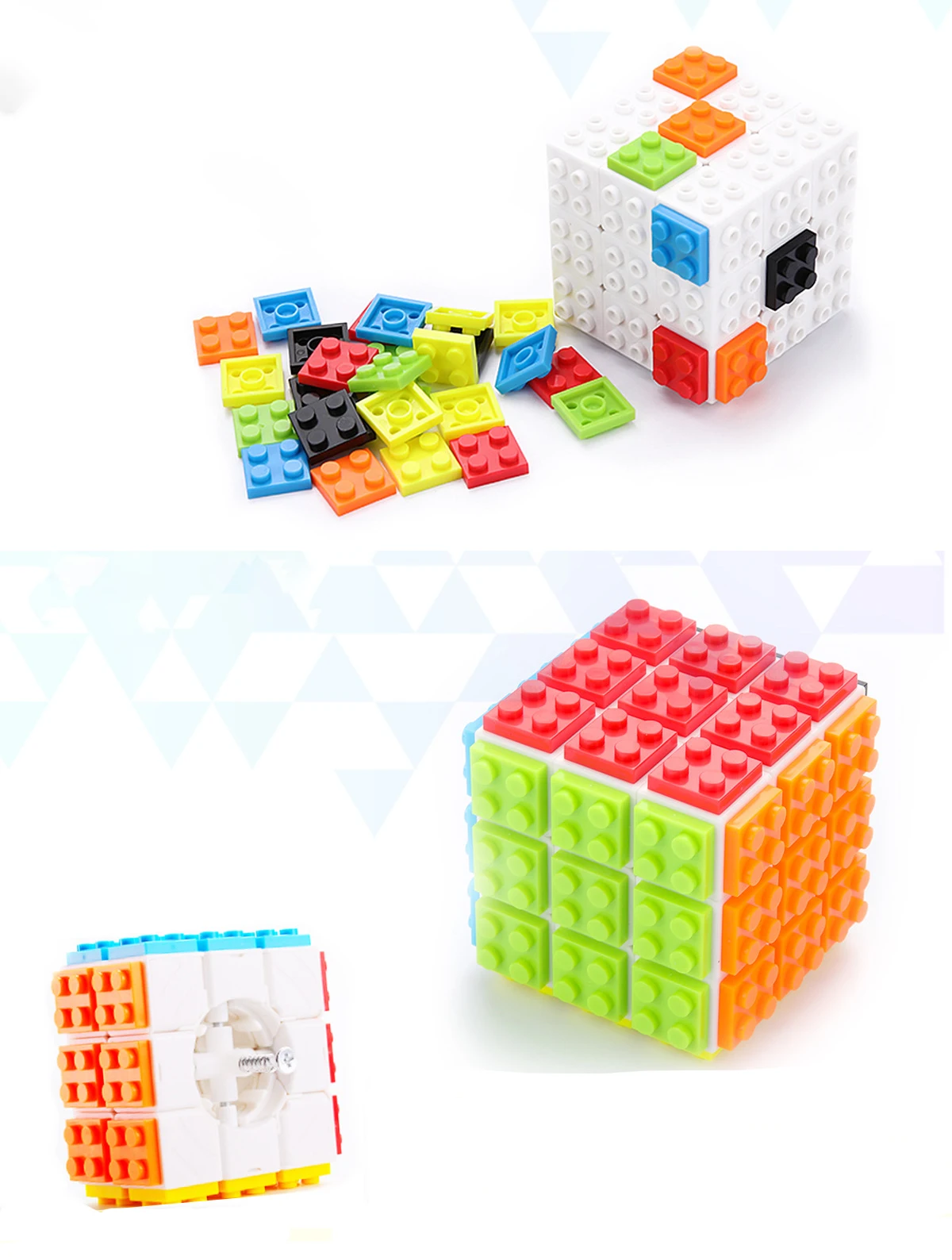 JM-3x3x3 - Cube magique de Construction créatif, Blocs de Construction ...