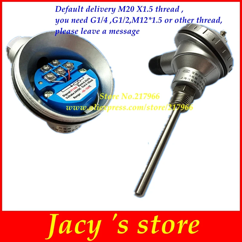 Transmissor De Temperatura Integrado 4-20ma Rtd Da Ponta De Prova Do Sensor De Temperatura Pt100 ...