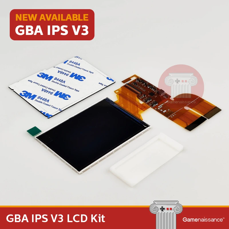 Gba ips v3 kit lcd para gameboy retroiluminação avançada 10 níveis de ...
