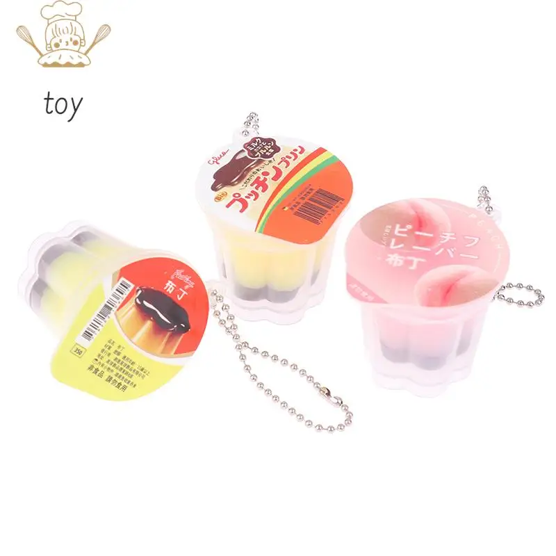 Novelty-Pudding-Pendant-Food-Play-Reduce-Pressure-Keychain-Fragrance ...