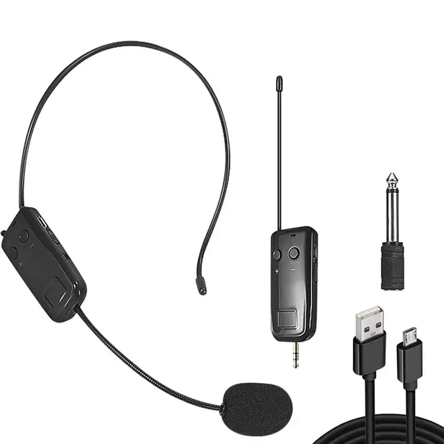 2.4G Head-mounted Wireless Lavalier Microphone Set Transmitter with ...