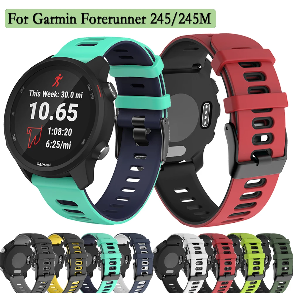 20mm-Strap-For-Garmin-Forerunner-245-245M-High-Quality-Silicone ...