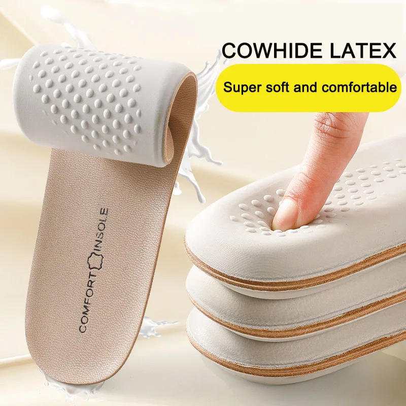 Leder-Latex-Sport-Einlegesohle-Rindsleder-Einlegesohlen-f-r-Schuhe-Arch ...