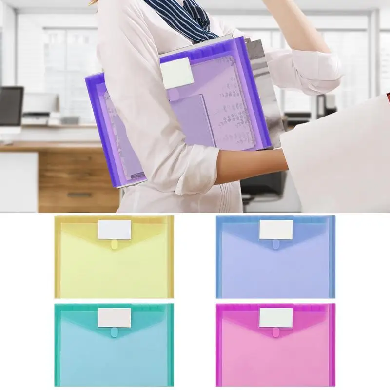 Button-File-Bags-Document-Organizers-With-Snap-Button-A4-Size-Office ...