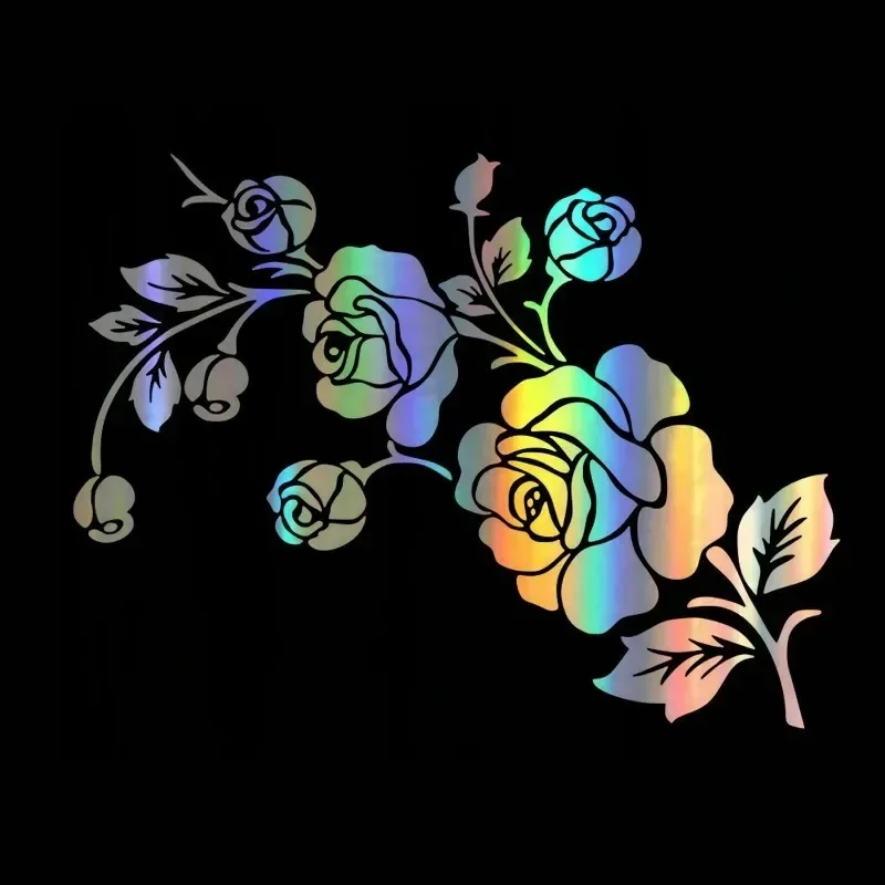 25x18.7cm Rose Flower Car Sticker Auto Body Bumper Windows Motorcycle ...
