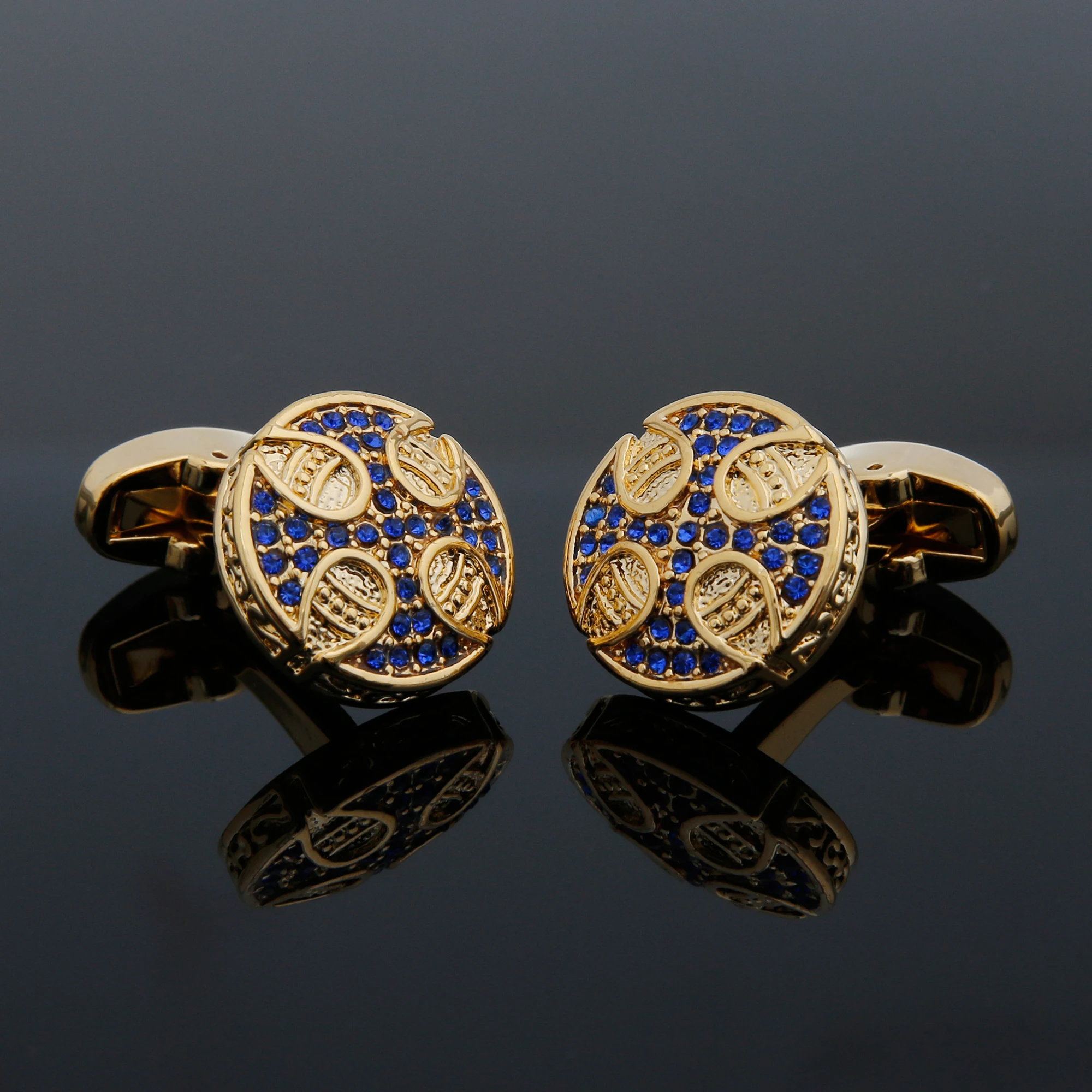Men-Cufflinks-XK24036-Luxury-Blue-Zircon-Round-Copper-Golden-Cute-Dress ...