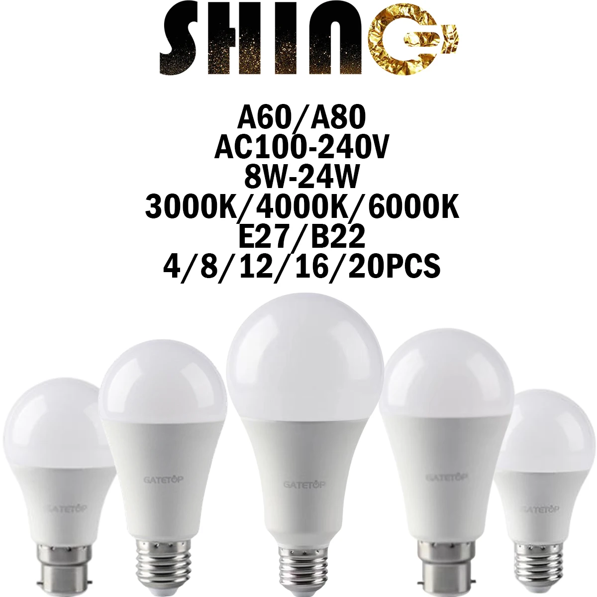 LED-Energy-Saving-Bulb-4-20PCS-AC110V-AC220V-E27-B22-8W-24W-No-strobe ...