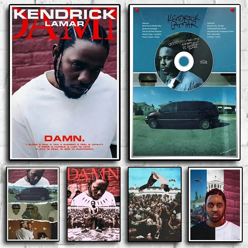 Modern-Minimalist-Wall-Art-Kendrick-Lamar-Damn-Album-Beautiful-Rapper ...