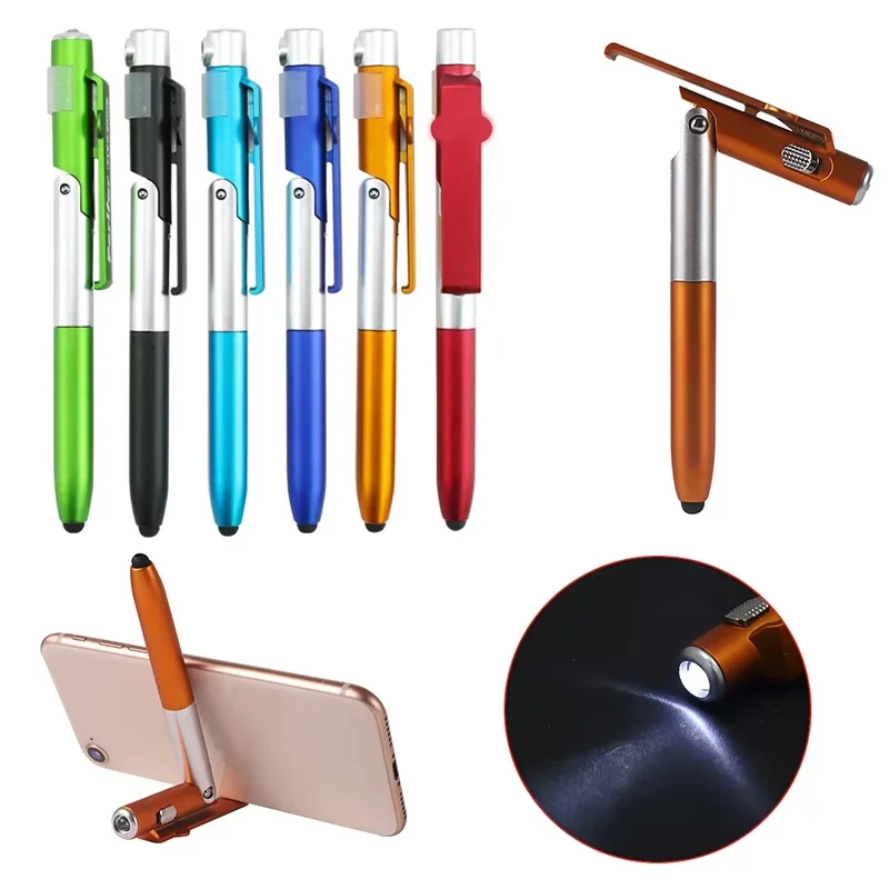 Stylo tactile multifonction 4 en 1, stylo à bille avec lumière LED ...