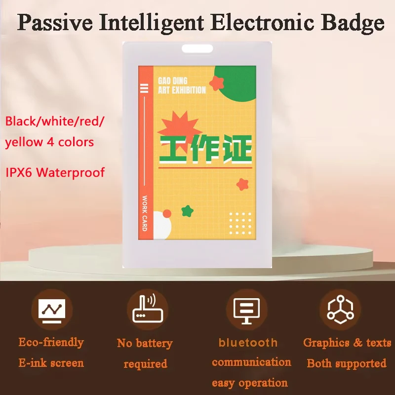 4inch ESL Bluetooth 4 Colors Epaper Name Badge Eink Electronic Shelf ...