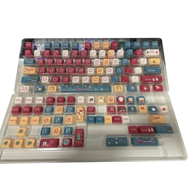 Christmas-Theme-MDA-Height-Keycaps-PBT-Five-Side-Sublimations-Keycap ...