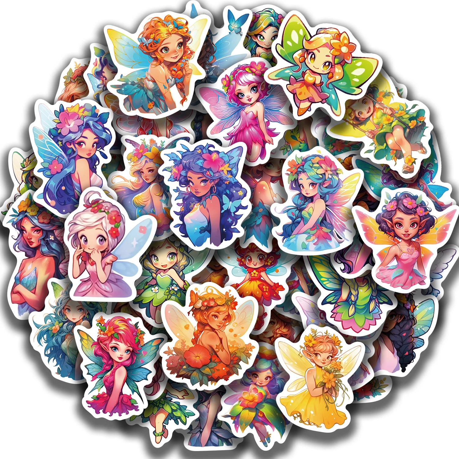 50pcs-Cartoon-Tinker-Bell-Stickers-Diy-Watercolor-TV-Sticker-For ...