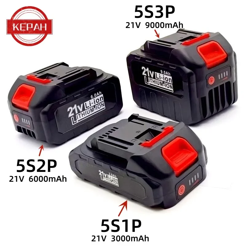 21V rechargeable lithium-ion power tool battery 3000mAh, 6000mAh ...
