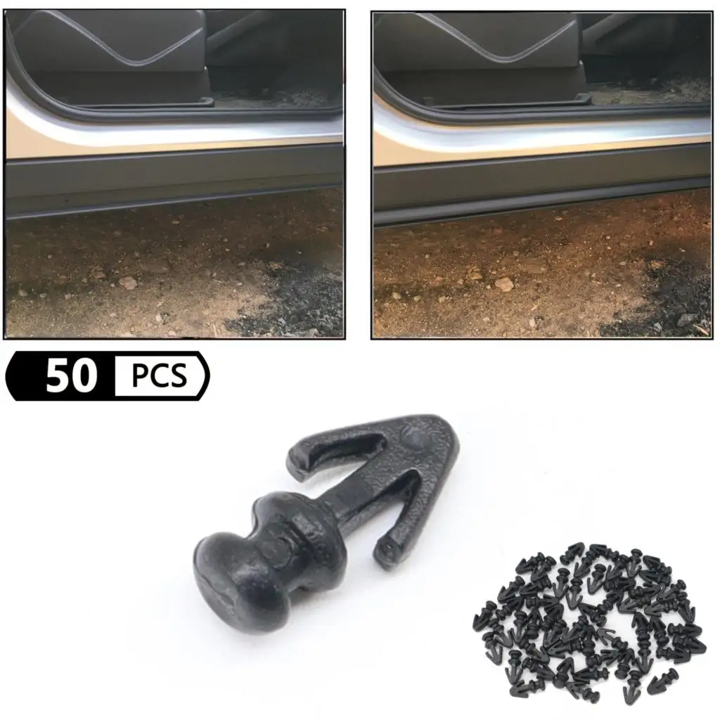 50Pcs Car Door Seal Sill Sealing Strip Clips Lower Weatherstrip Auto ...