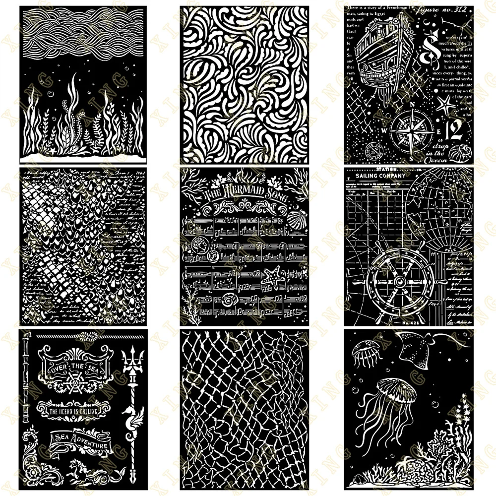 Hot-Corals-and-Poseidonias-2023-New-DIY-Drawing-Template-Painting ...