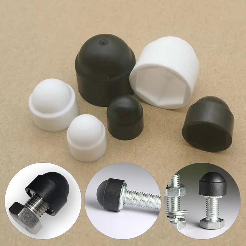 10Pcs-Hexagon-Bolt-Cover-Cap-Screw-Caps-Plastic-Balck-White-M4-M16-Bolt ...