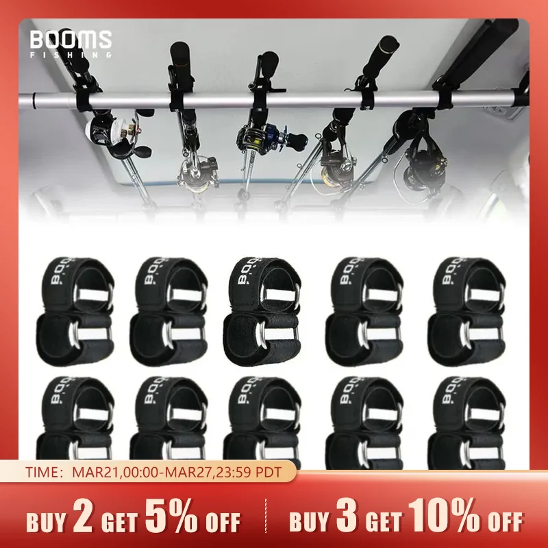 Booms Fishing RB2 Car Rod Holder 10pcs Strong Belt for Vehicle Bar Rods ...