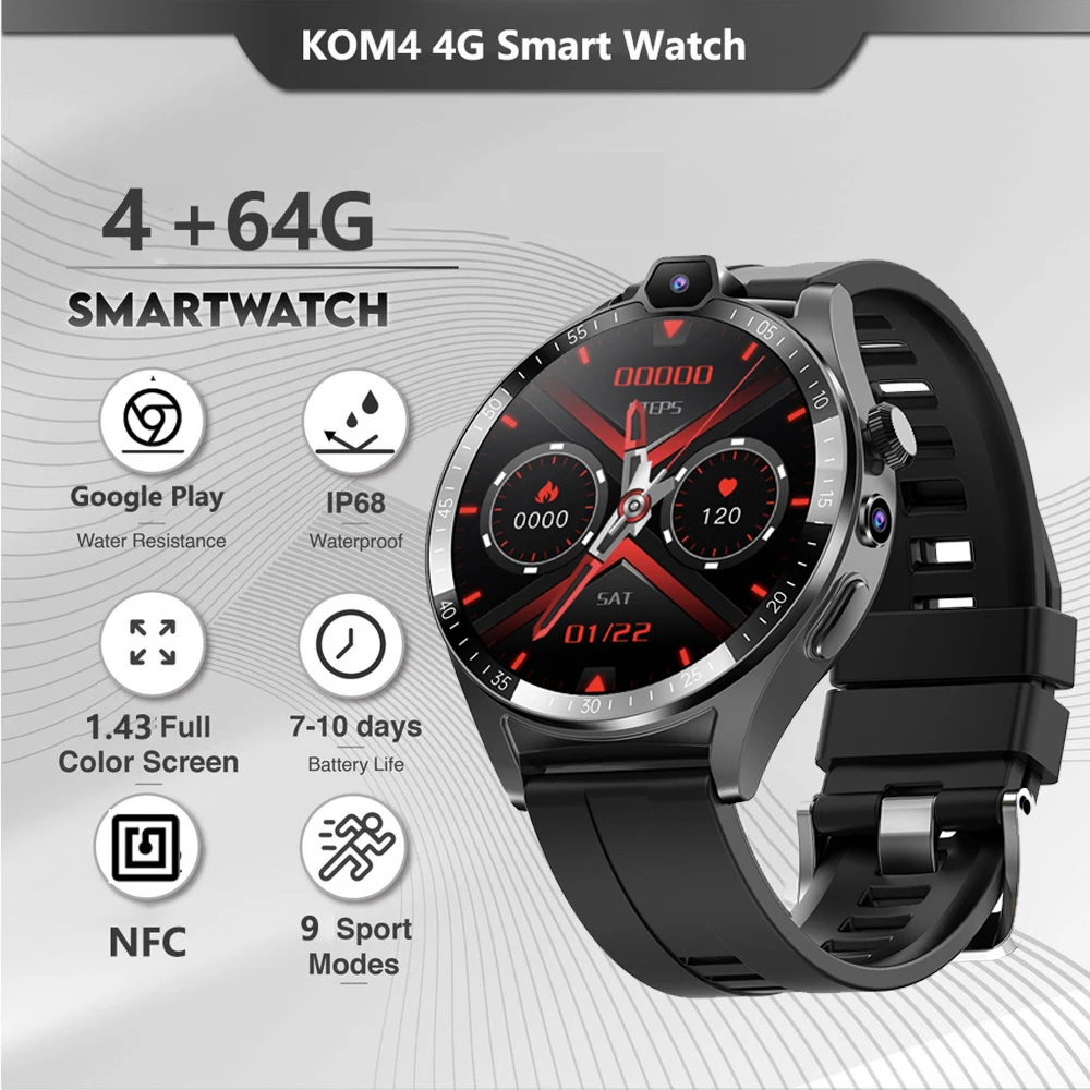 New-4G-LTE-Smart-Watch-Phone-GPS-4GB-64GB-Face-ID-Dual-Camera-WIFI ...