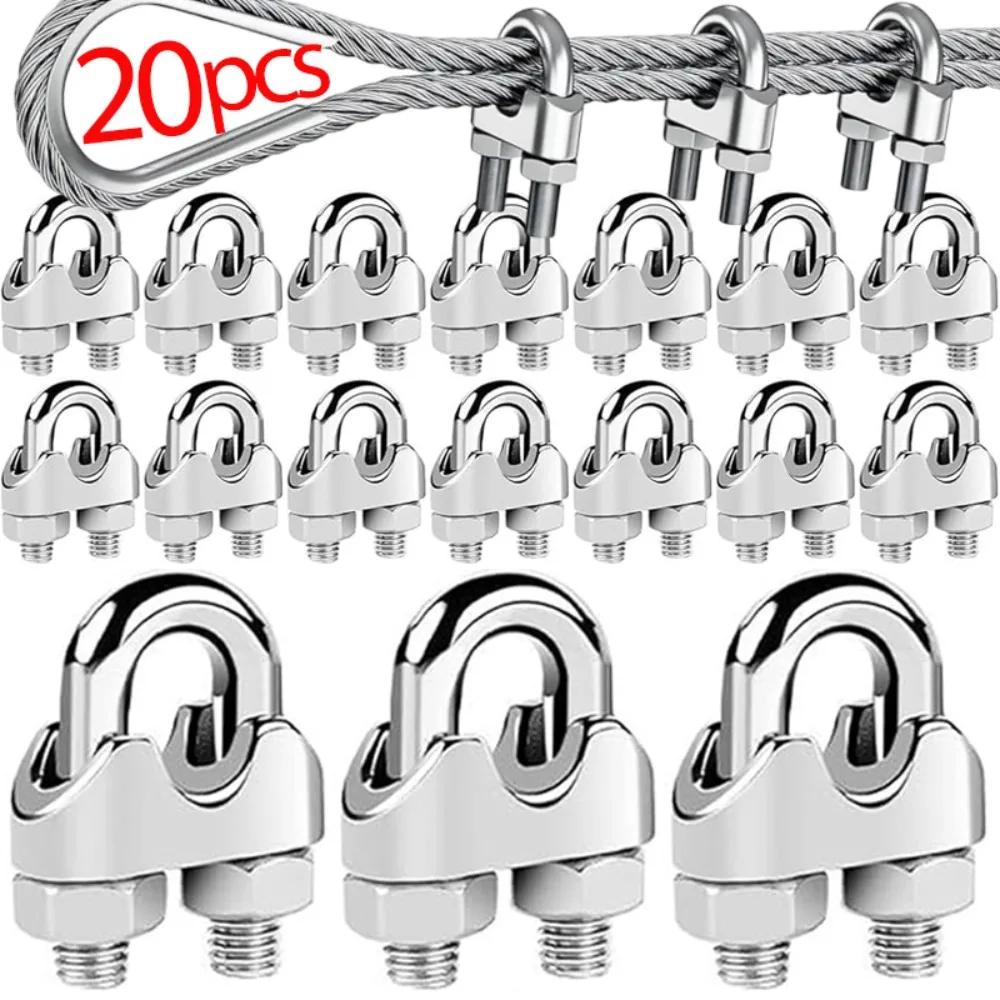 Serre-câble de Type U en acier inoxydable M5 M3, Clip de câble ...