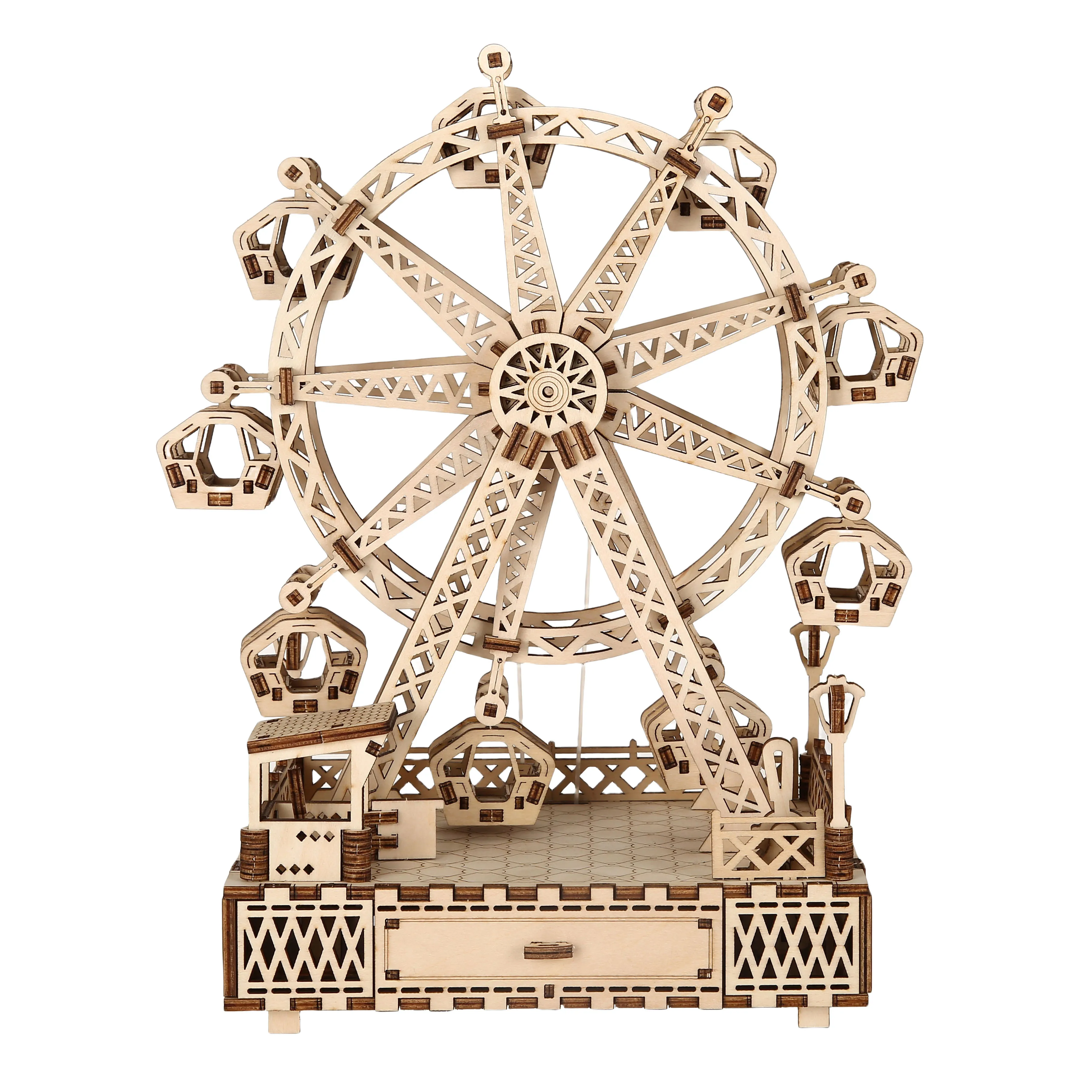 ferris-wheel-Model-DIY-3D-Wooden-Puzzle-Building-Block-Kits-Assembly ...