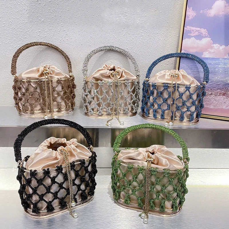 Blingbling-crystal-woven-cage-bags-fashion-party-handbags-crossbody ...