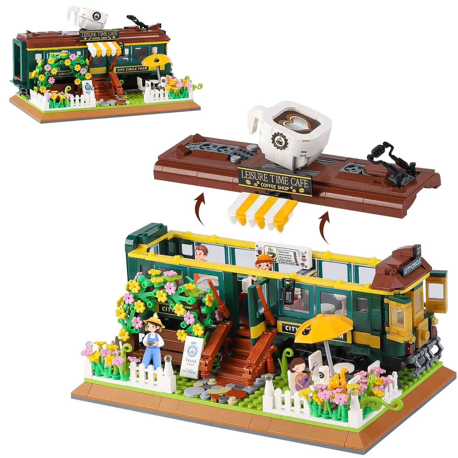 ToylinX-Mini-Cafe-City-Train-Toys-Creative-Roleplay-Train-cafe ...