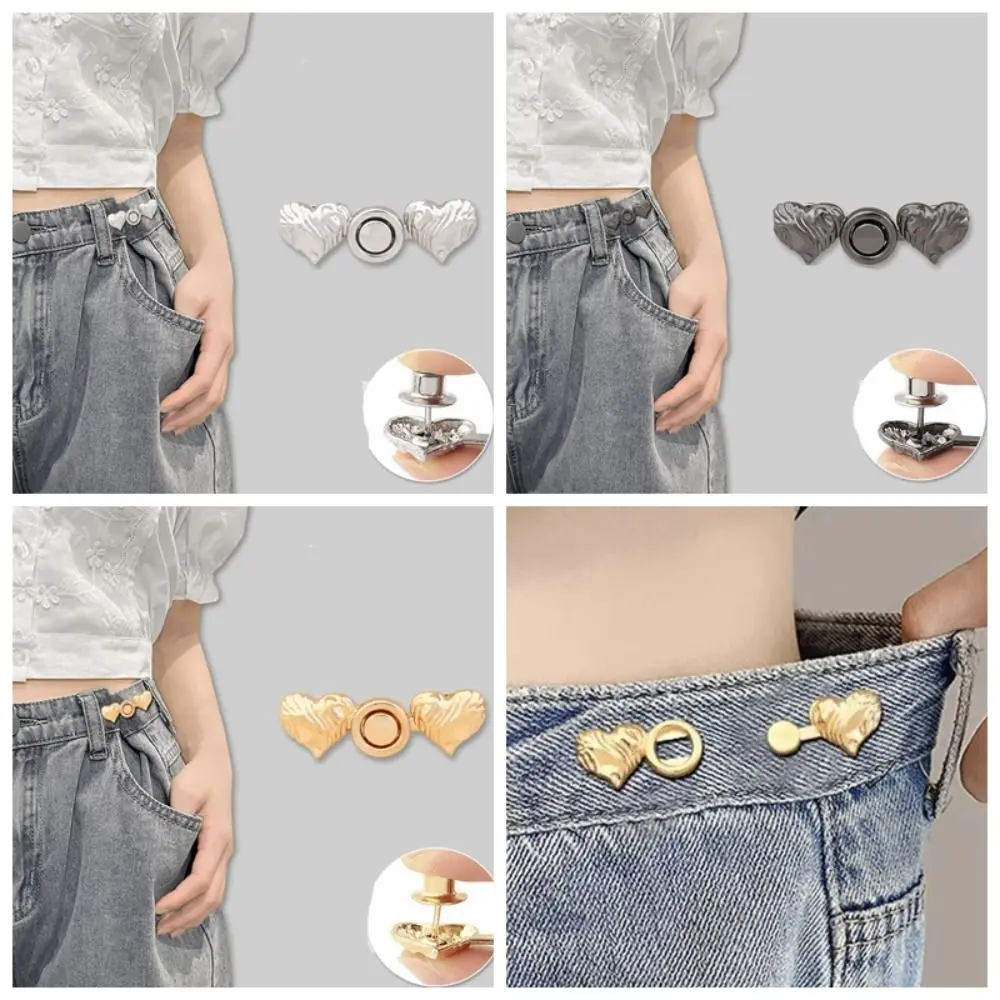 Removable-Waist-Buckle-Button-Clasps-Clothing-Accessories-Love-Heart ...