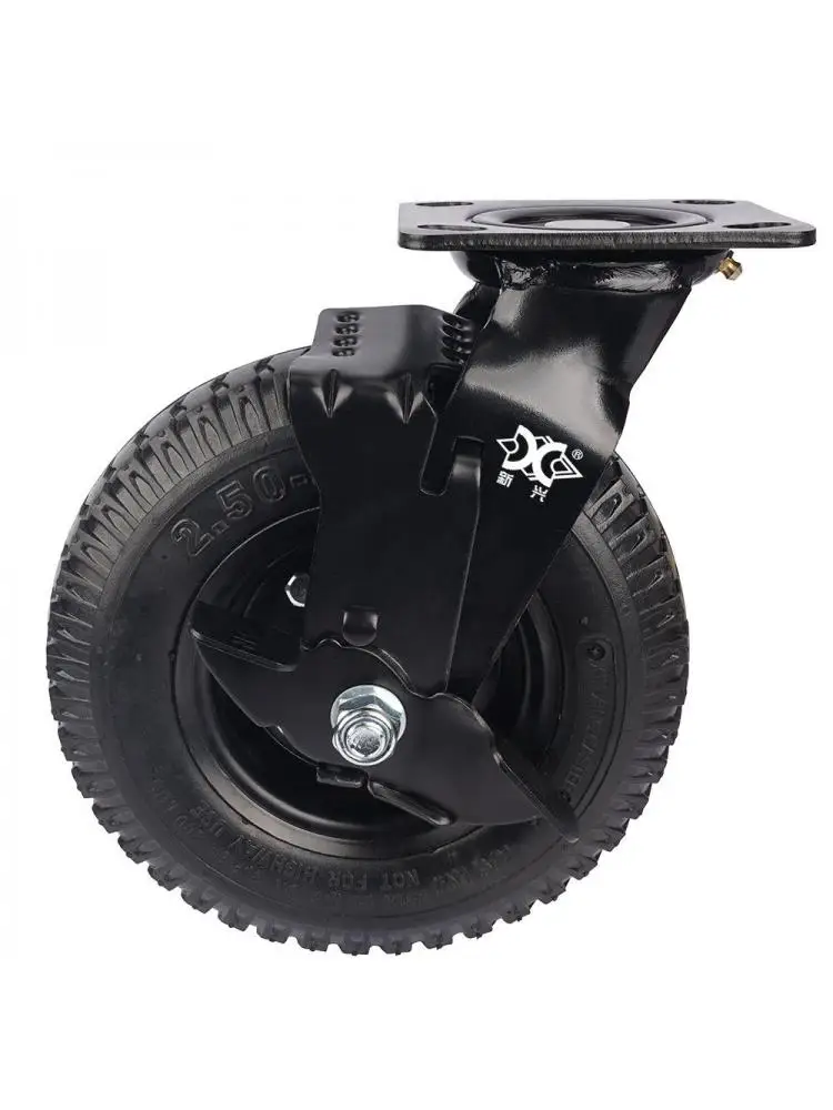 1-Pc-Heavy-8-inch-Pneumatic-Rubber-Wheel-Side-Brake-Air-Hotel-Luggage ...