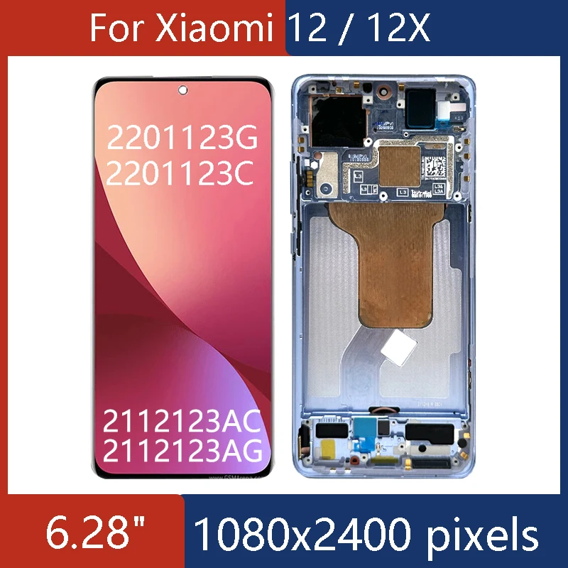 Original 6.28'' LCD for Xiaomi 12 Mi 12 Touch Screen Mi12 2201123G ...