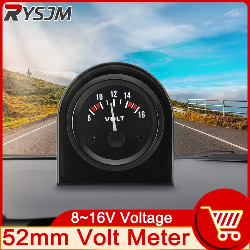 Auto VOLTS Car Gauge 2" 52mm 12 volt Meters Auto Instrument Voltage ...