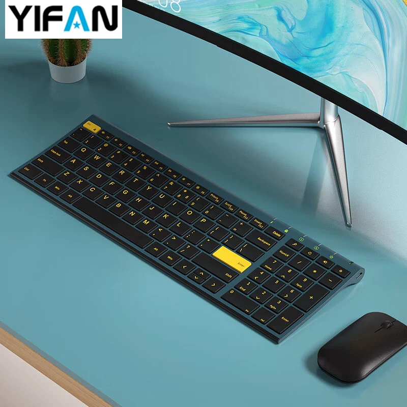 Thin-Keyboard-for-Computer-Laptop-99-key-Slim-Keyboard-Wireless ...