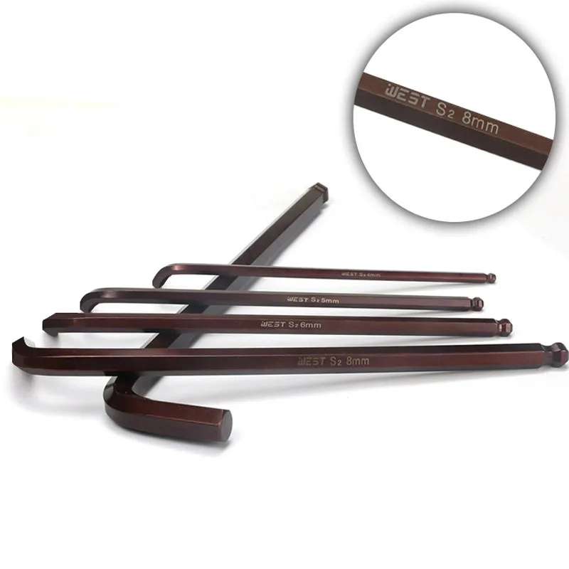 Ball-Flat-Allen-Key-Wrench-CR-V-Lengthen-Arm-Metric-Hex-Key-Wrench-L ...