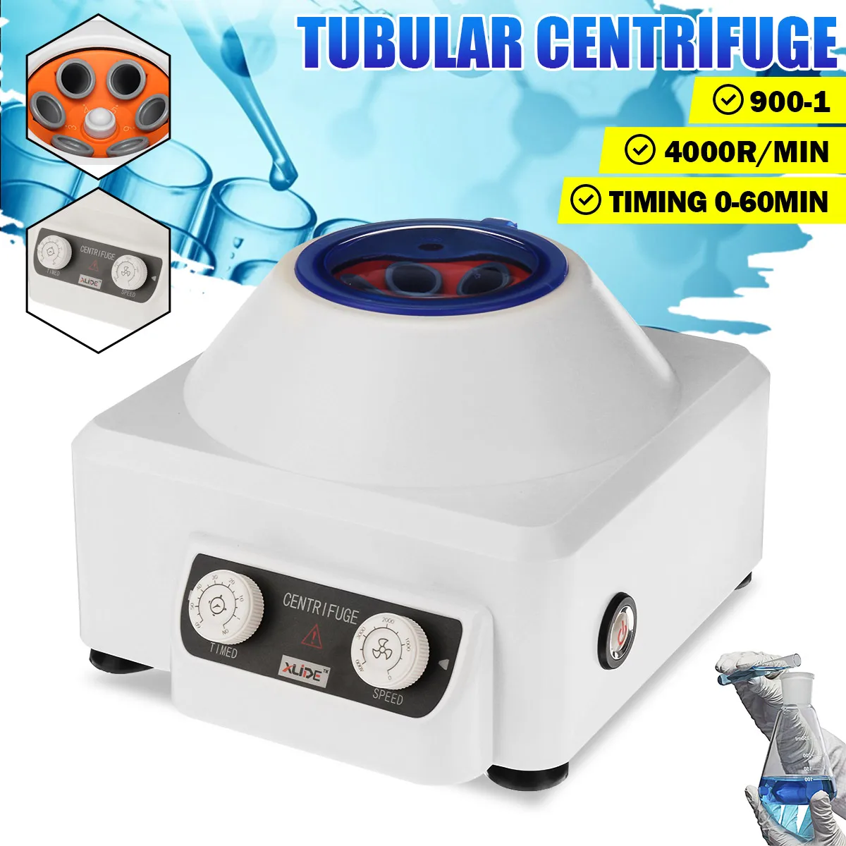 110-240V-60W-4000rpm-Centrifuge-Lower-Speed-Desktop-Timing-Laboratory ...