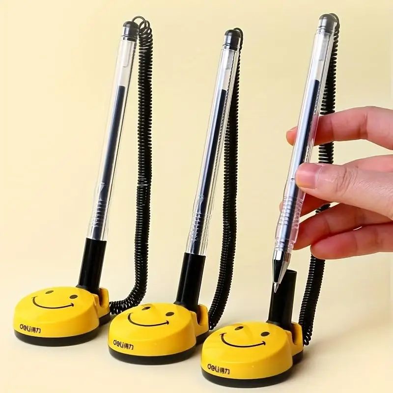1-Powerful-Desk-Pen-Fixed-Signature-Pen-Cute-Smile-Service-Counter ...