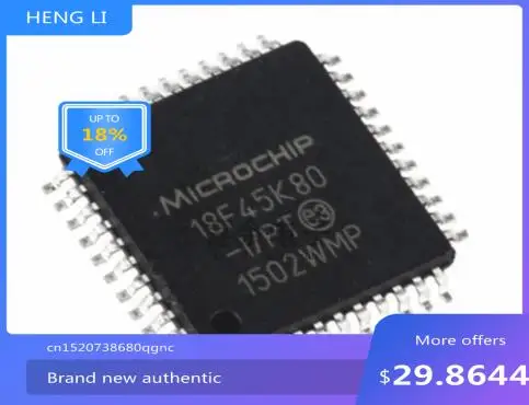 100% nuevo, envío gratis, PIC18F45K80 I/PT, PIC18F45K80 I/P, QFP44, PIC18F45K80 E/PT|pt|pt 100 ...