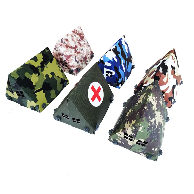 Military Camouflage Tent Battle Field Tentage Building Blocks Marching ...