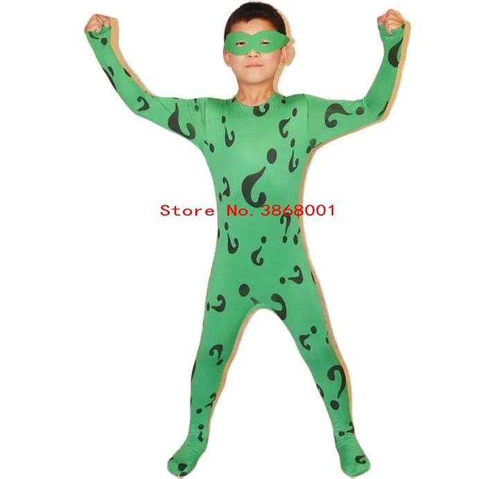 Kids Full Body Zentai Catsuit Halloween Question Mark Printing Spandex ...